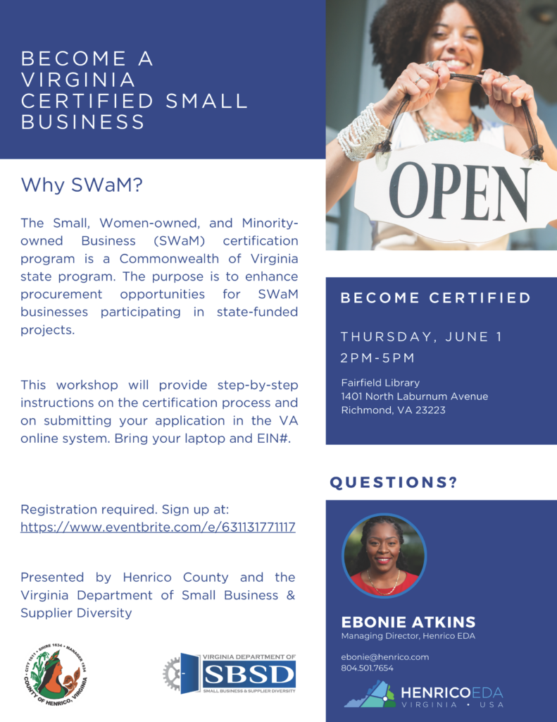 Become a Virginia Certified SWaM Business! Henrico EDA sponsored ...